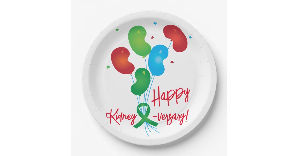 Happy Kidney-versary Paper Plate | Zazzle
