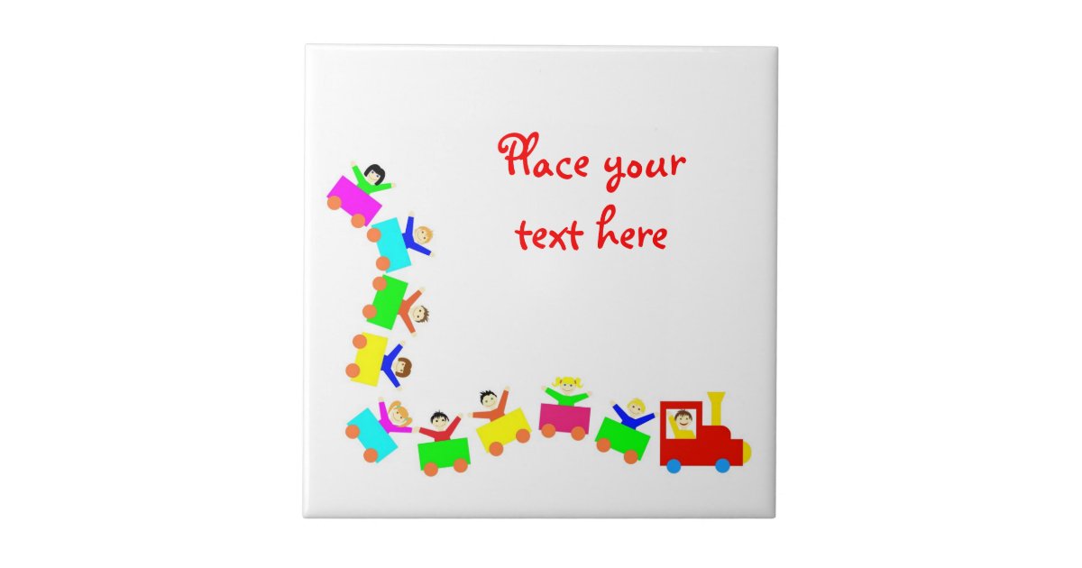Happy Kids Train Ceramic Tile | Zazzle