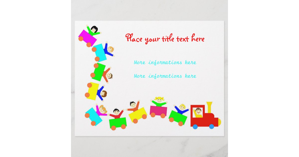 Happy Kids Train Flyer | Zazzle