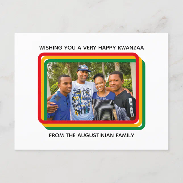 Happy Kwanzaa Family Photo Holiday Postcard | Zazzle