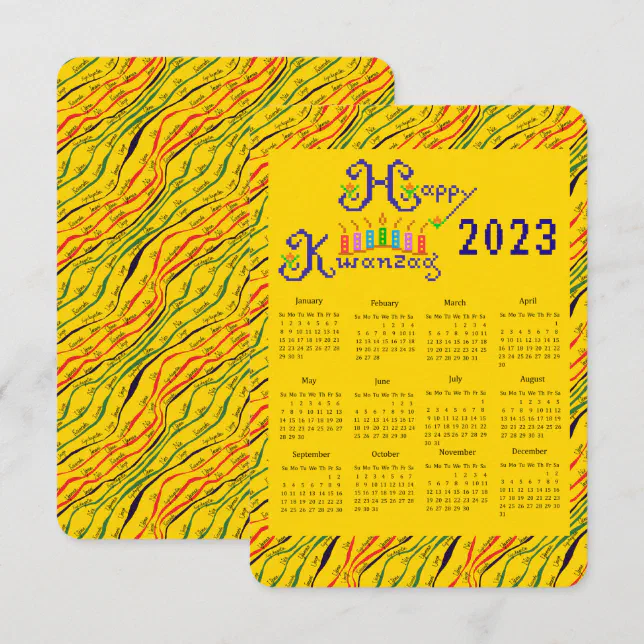 Happy Kwanzaa Hand Calendar Invitation | Zazzle