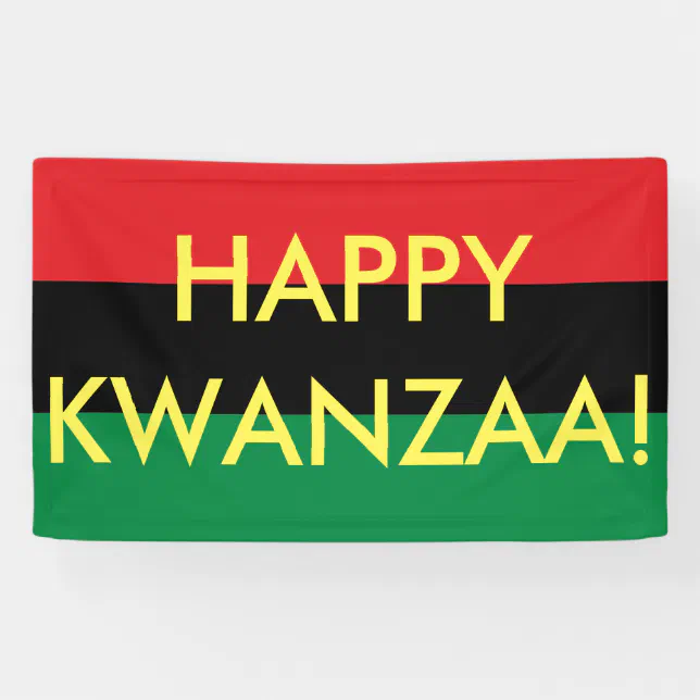 Happy Kwanzaa Red Black Green RBG UNIA Flag Banner | Zazzle