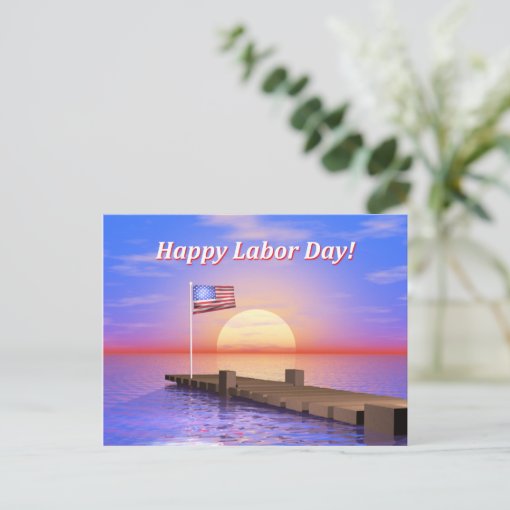 Happy Labor Day Dock Postcard | Zazzle