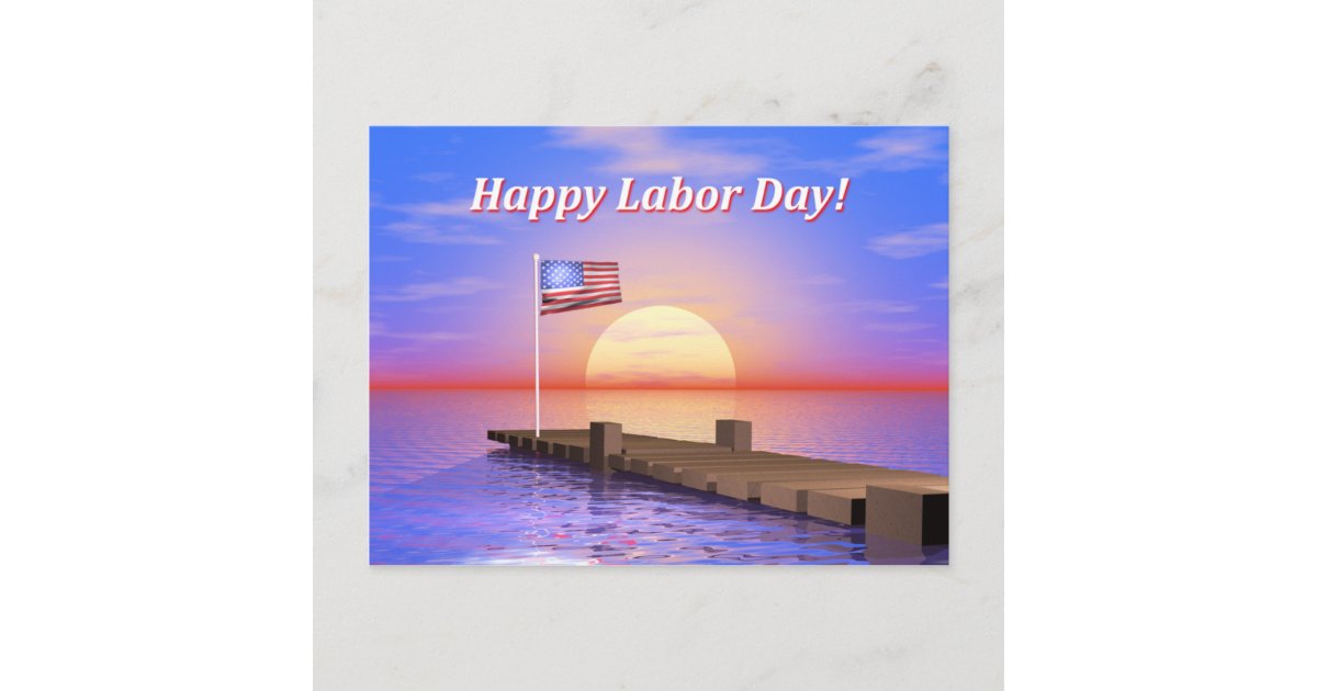 Happy Labor Day Dock Postcard | Zazzle