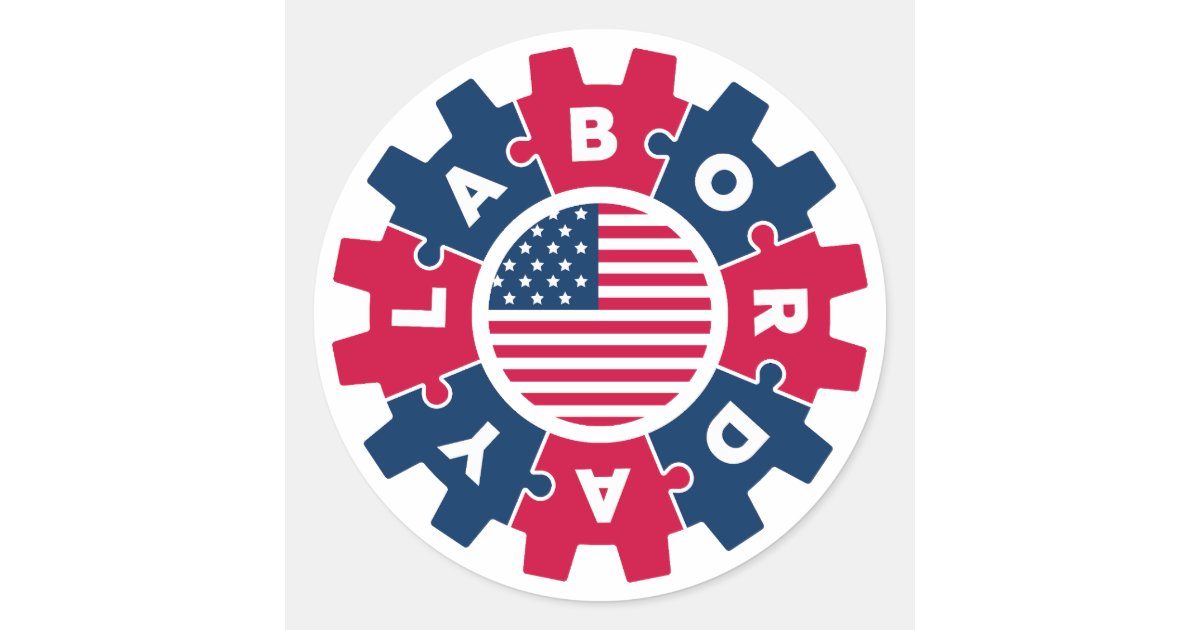 Happy Labor Day Fun Classic Round Sticker | Zazzle