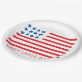 Happy Labor Day | Hand Drawn American Flag Paper Plates | Zazzle