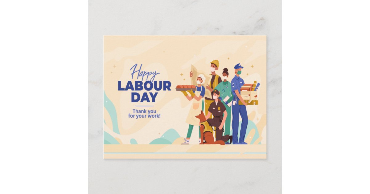 HAPPY LABOUR DAY ILLUSTRATION DESIGN Postcard | Zazzle