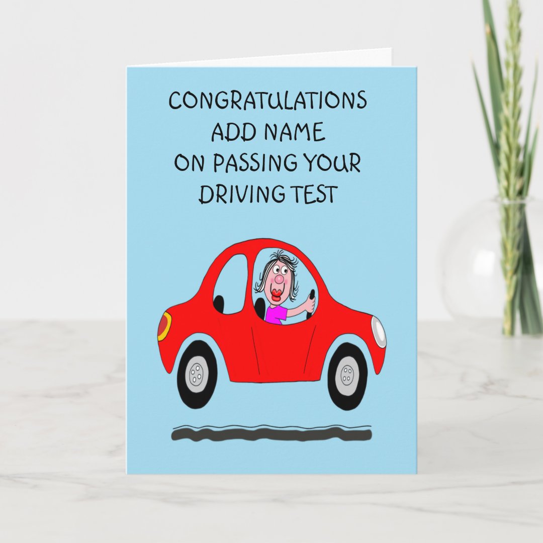 Happy lady driver just passed driving test card | Zazzle