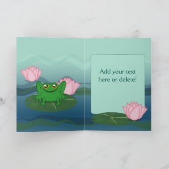 Happy Leap Day Birthday! Leaping Frog on Lily Pad Card | Zazzle