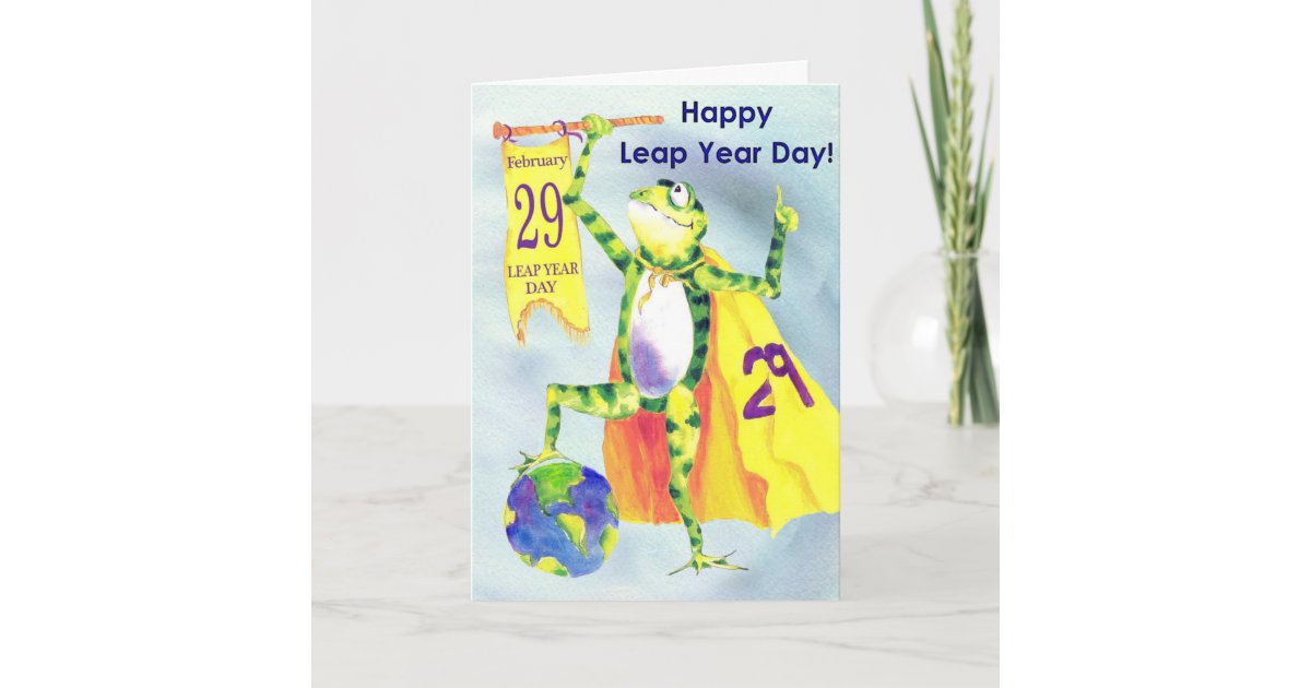 Happy Leap Year Day Card Frog | Zazzle