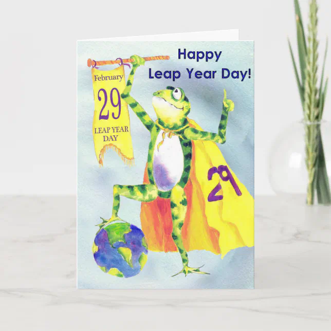 Happy Leap Year Day Card Frog | Zazzle