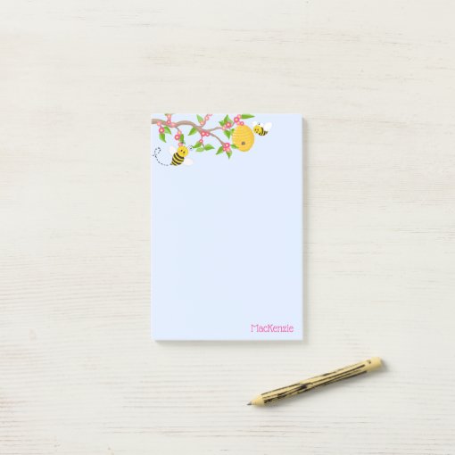 Happy Little Bumble Bees and Flowers Post-it Notes | Zazzle