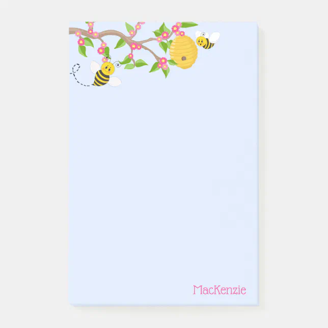 Happy Little Bumble Bees and Flowers Post-it Notes | Zazzle