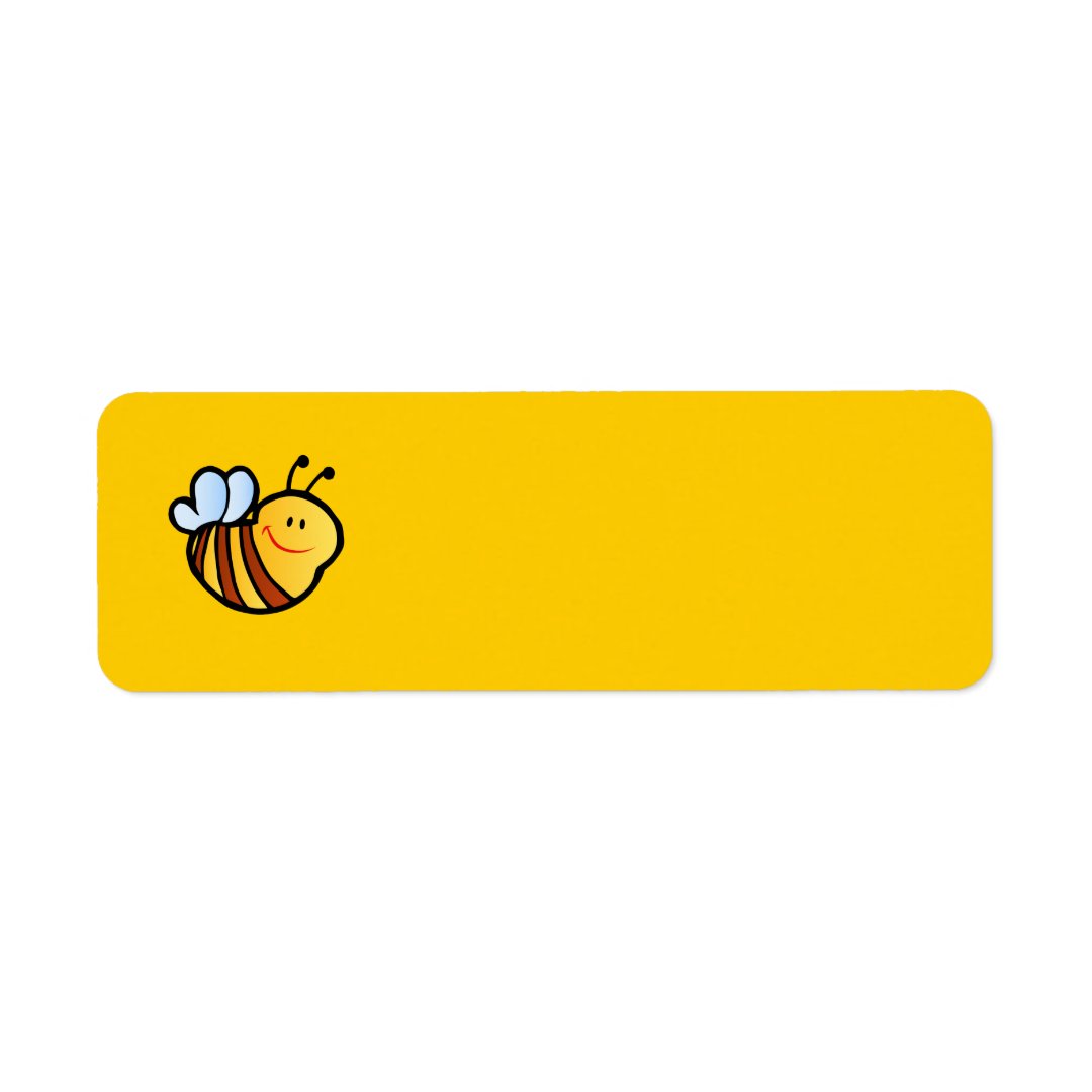 HAPPY LITTLE BUMBLEBEE BEE CARTOON CUTE HONEY INSE LABEL | Zazzle