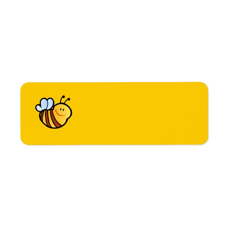 HAPPY LITTLE BUMBLEBEE BEE CARTOON CUTE HONEY INSE LABEL | Zazzle