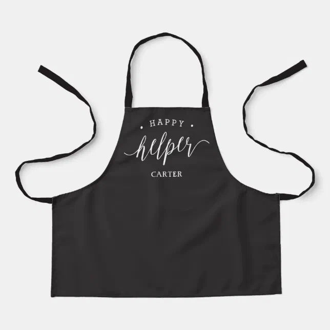 Happy Little Helper Editable Color Kid Apron | Zazzle