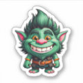 Happy Little Troll Chibi illustration Sticker | Zazzle