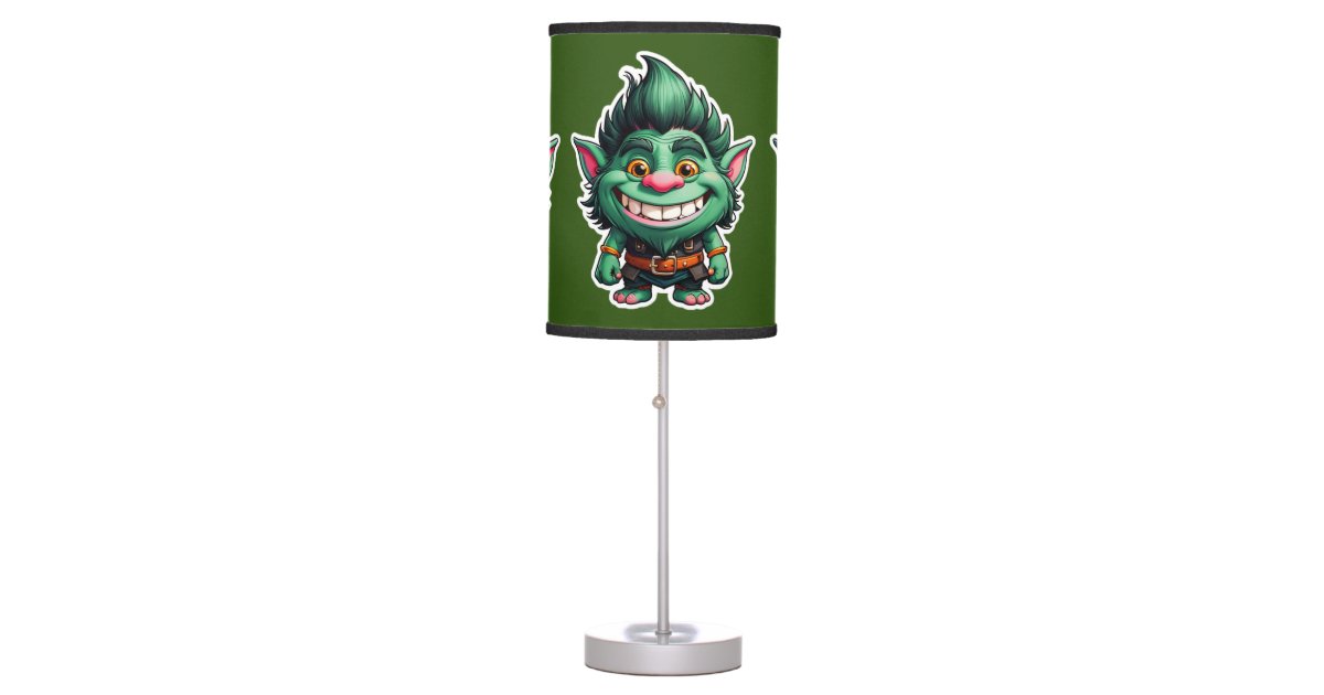 Happy Little Troll Chibi illustration Table Lamp | Zazzle