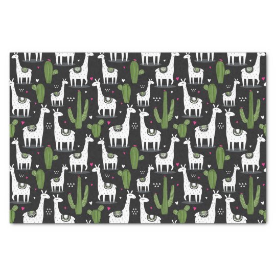 Happy Llama Pattern Tissue Paper | Zazzle.com