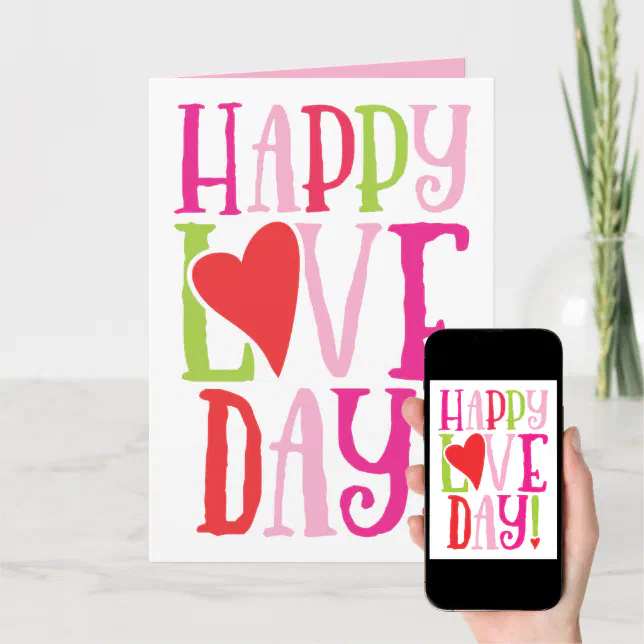Happy Love Day Cute Valentine's Day Card | Zazzle