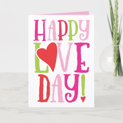 Happy Love Day Cute Valentine's Day Card | Zazzle