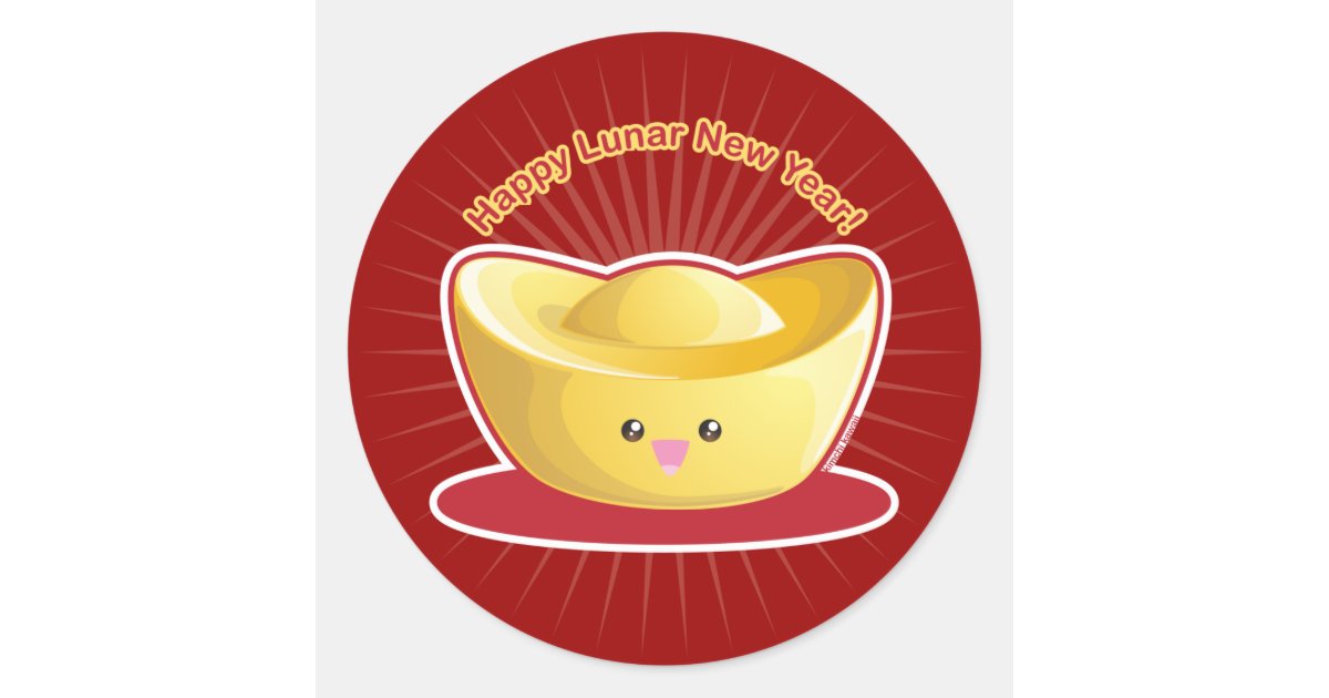 Happy Lunar New Year! Classic Round Sticker | Zazzle
