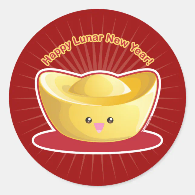 Happy Lunar New Year! Classic Round Sticker | Zazzle