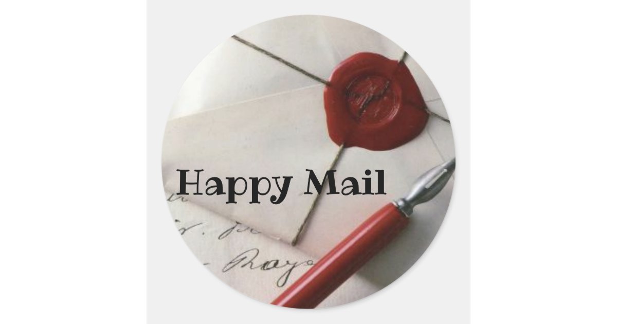 Happy Mail Classic Round Sticker | Zazzle