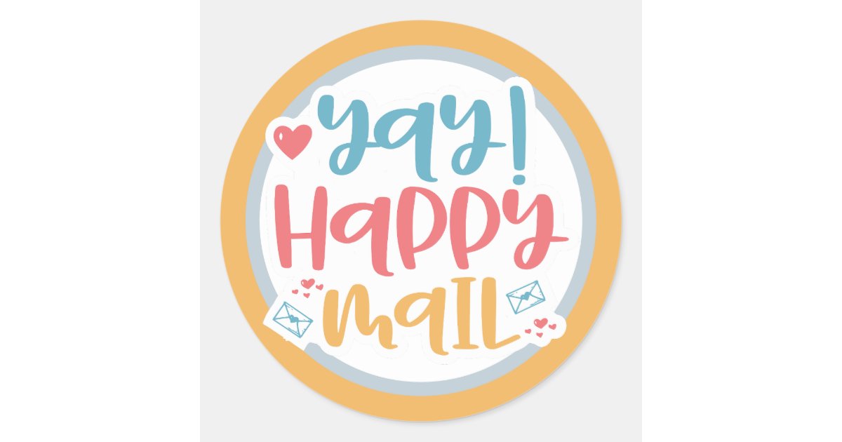 Happy Mail Classic Round Sticker | Zazzle