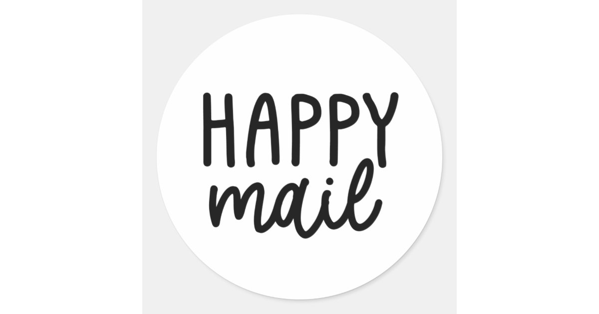 Happy Mail Classic Round Sticker | Zazzle