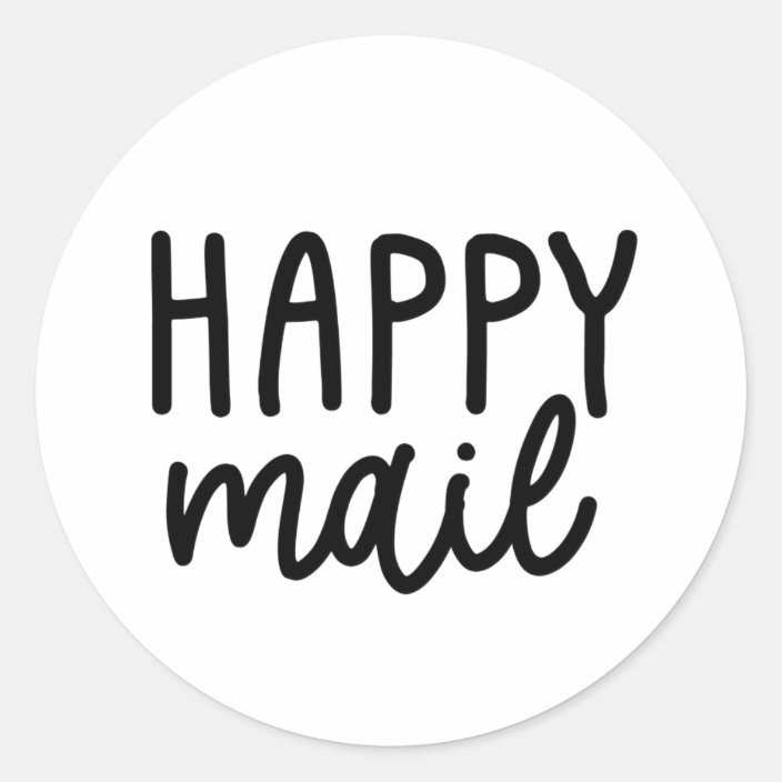Happy Mail Classic Round Sticker | Zazzle.com