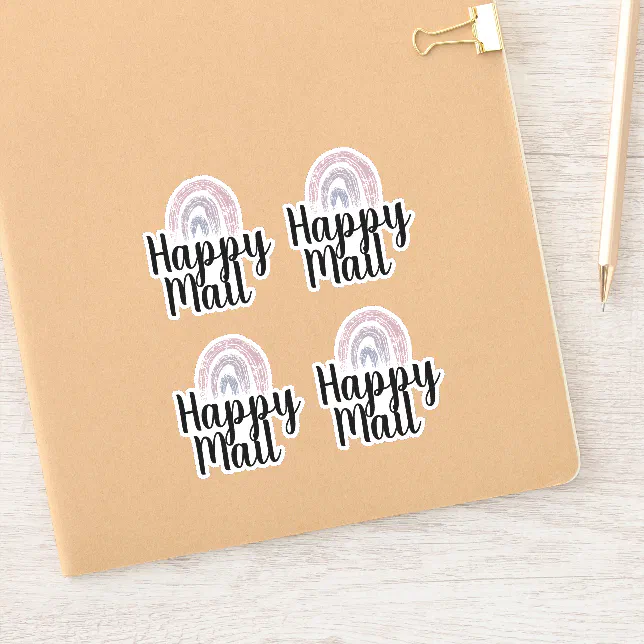 Happy Mail Rainbow Business Packaging Planner Sticker | Zazzle