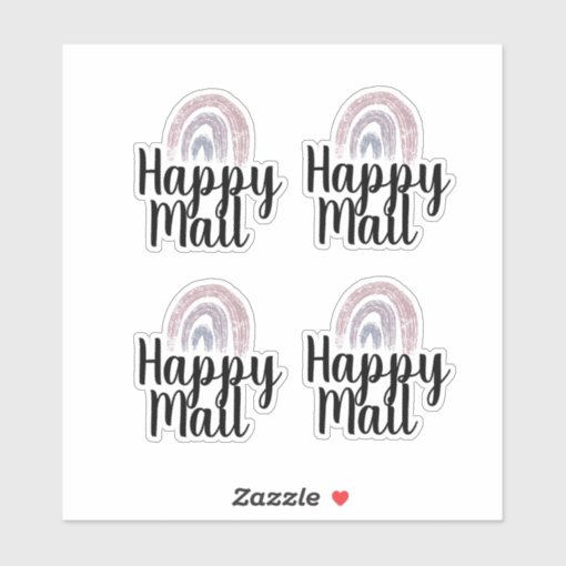 Happy Mail Rainbow Business Packaging Planner Sticker | Zazzle