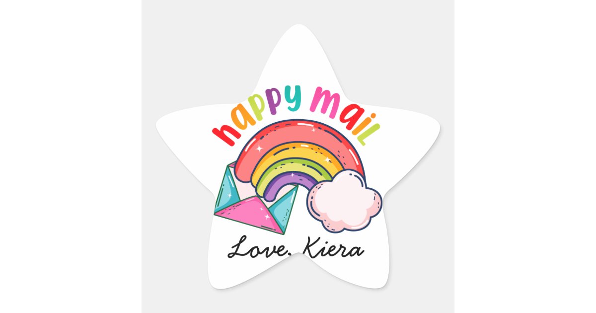 Happy mail star sticker | Zazzle