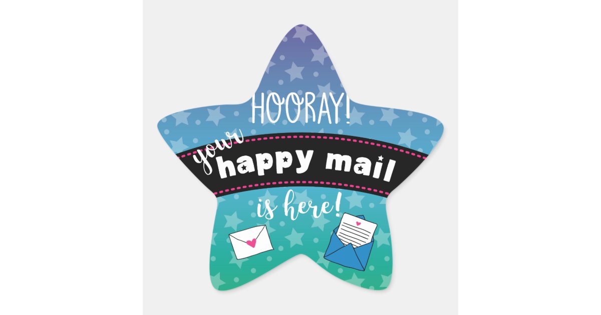 Happy mail star sticker | Zazzle