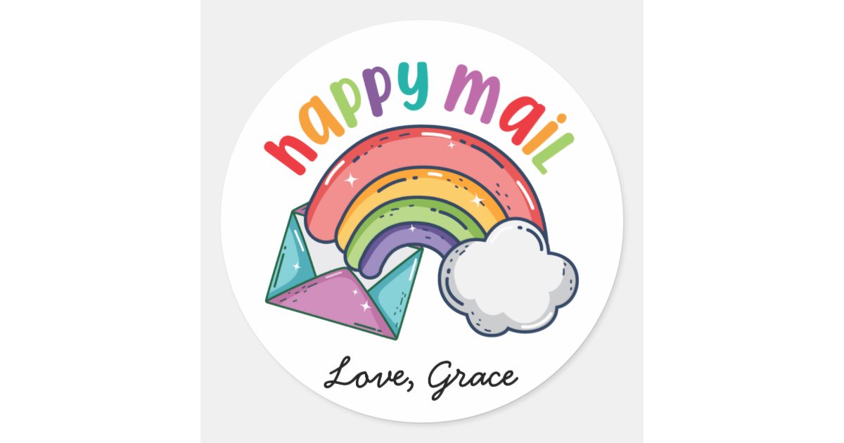 Happy mail sticker | Zazzle