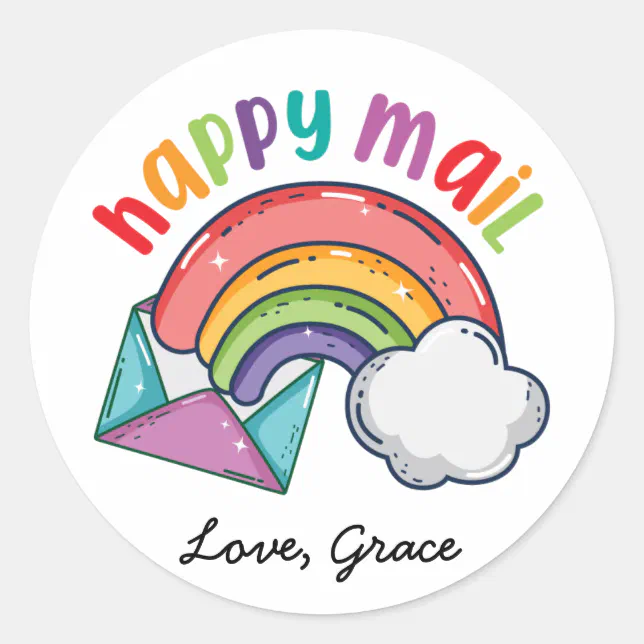 Happy mail sticker | Zazzle