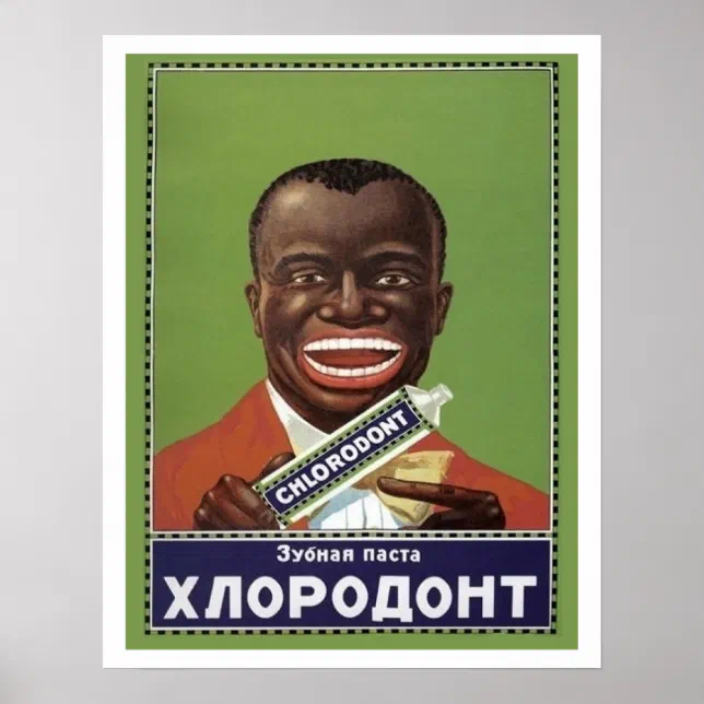 Happy man with toothpaste, funny Soviet propaganda Poster | Zazzle