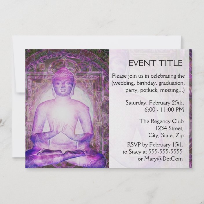 Happy Meditating Buddha Invitation | Zazzle.com