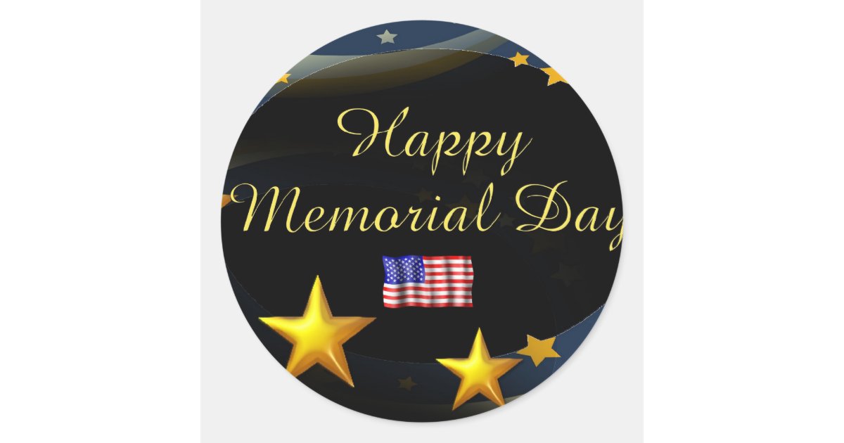 Happy Memorial Day Classic Round Sticker | Zazzle