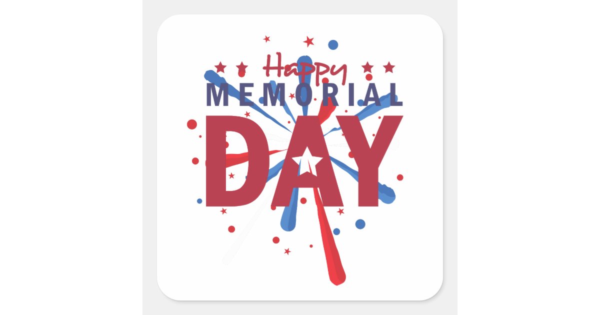 Happy Memorial Day Square Sticker | Zazzle