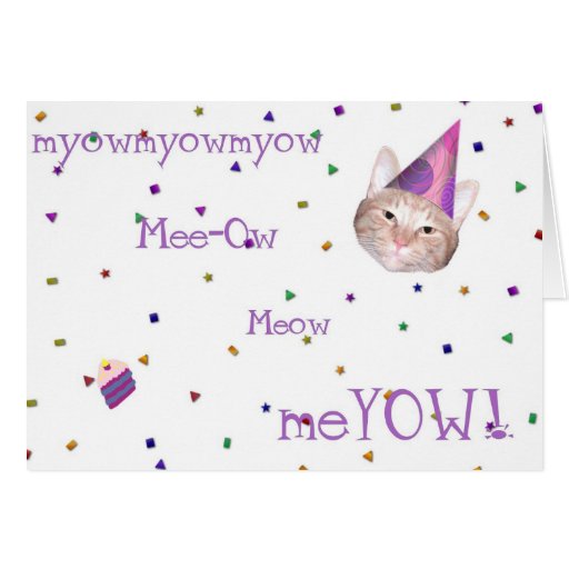 Happy Meow Birthday Card | Zazzle