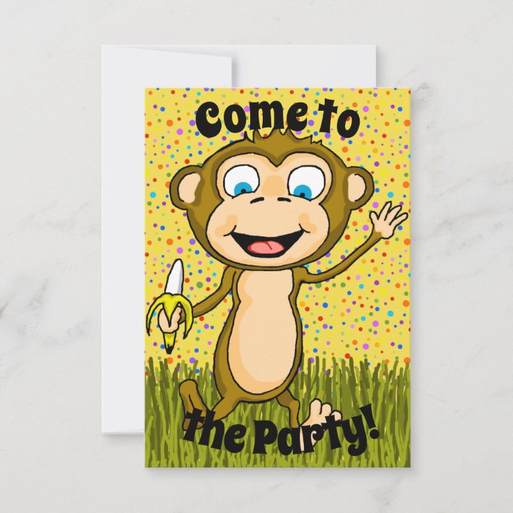 Happy Monkey Party Invitation | Zazzle