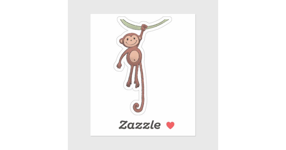 Happy monkey sticker | Zazzle