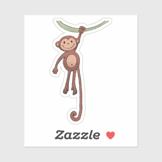 Happy monkey sticker | Zazzle