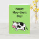 Happy Moo-ther's Day Moo Cow with Pink Udder Card | Zazzle
