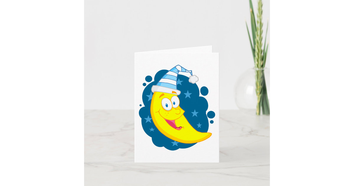 Happy Moon Face Card | Zazzle
