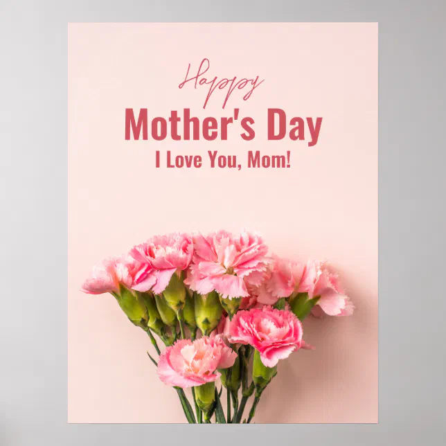 Happy Mother’s Day Card Floral Mothers day Gift Poster | Zazzle