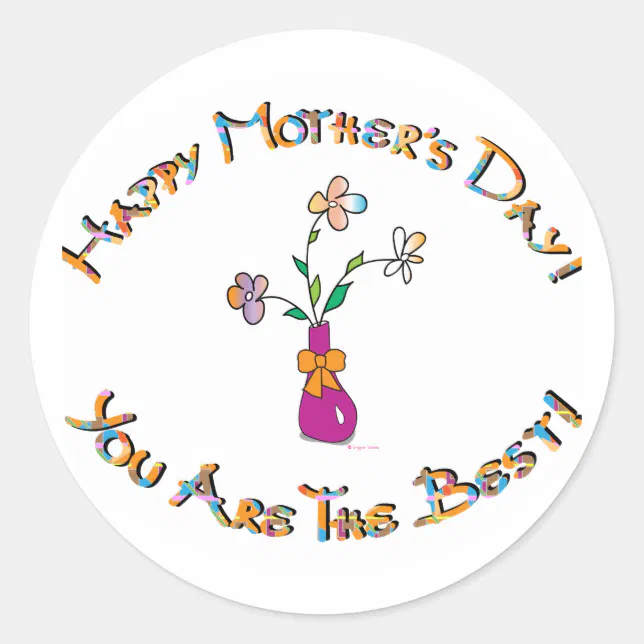 Happy Mothers Day Classic Round Sticker Zazzle