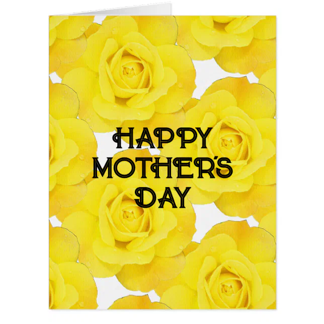 Happy Mother's Day Custom Message Yellow Floral | Zazzle